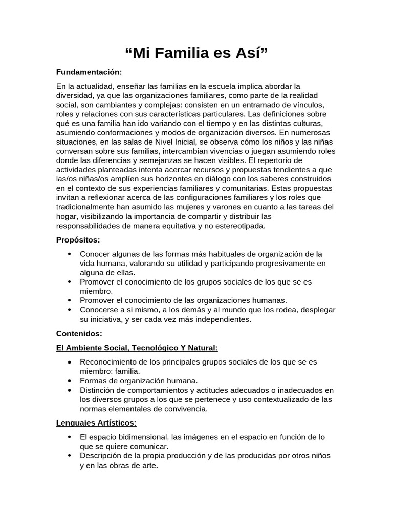 Diversidad Familiar en la Educación Infantil | PDF | Conocimiento ...