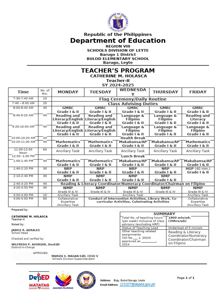 Final-MG-12-Teachers-Program-2024-2025 CATHY (AutoRecovered) | PDF