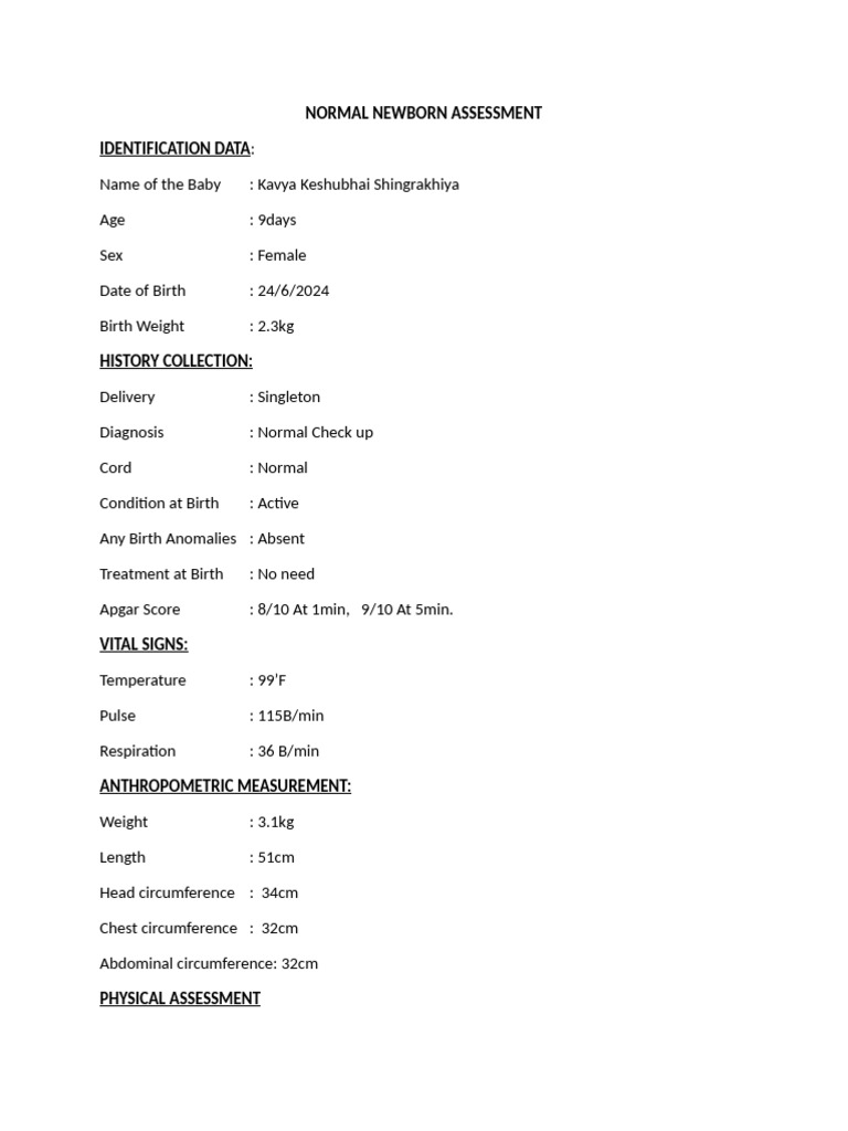 Normal Newborn 3 | PDF
