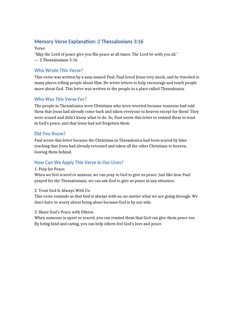2 Thessalonians 3 - 16 | PDF