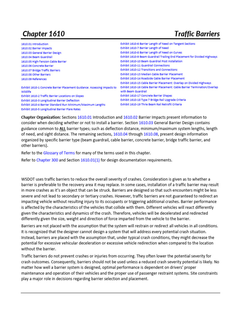 WSdot Traffic Barrier Manual | PDF