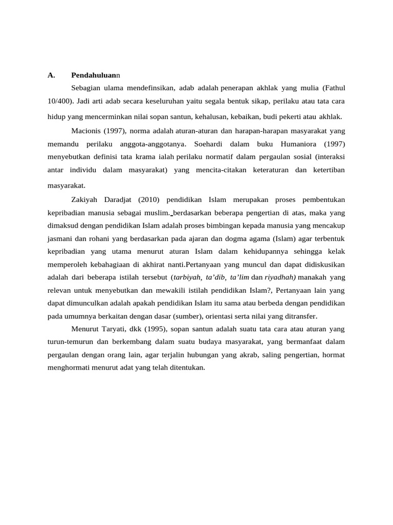 Ta Karma Dan Spoan Santun Siswa Siswi SMPit Nurul Qolbi | PDF