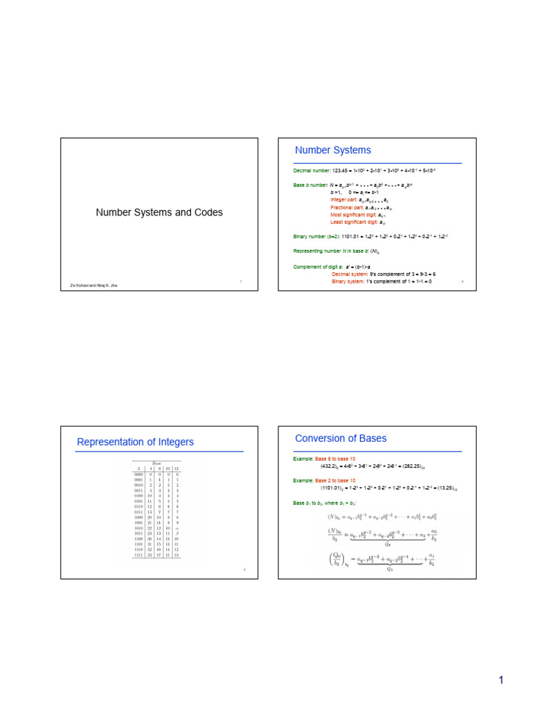 Number Systems and Codes | PDF