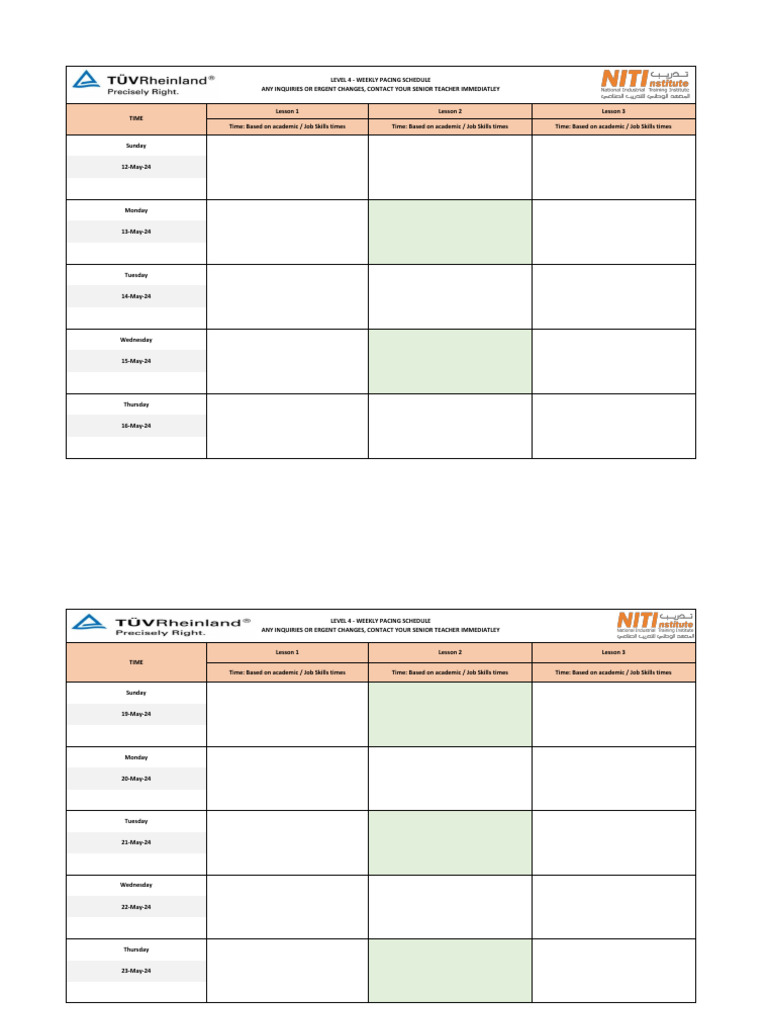 LEVEL 4 Pacing Schedule | PDF