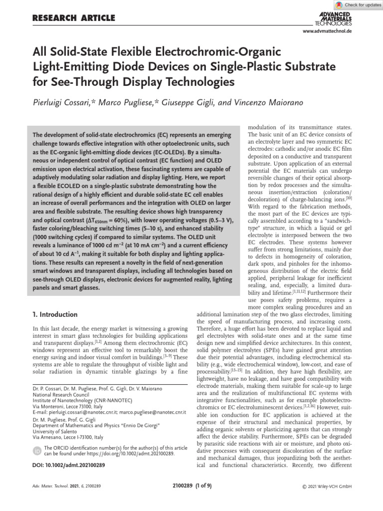 Flexible See-Through Display Tech | PDF | Oled | Light Emitting Diode