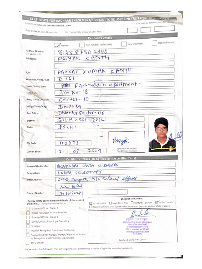 Instructions All Details To Be Filled in Block Letters | PDF