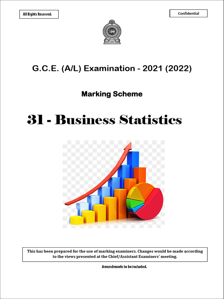 2021 AL Business Statistics Marking Scheme English Medium | PDF