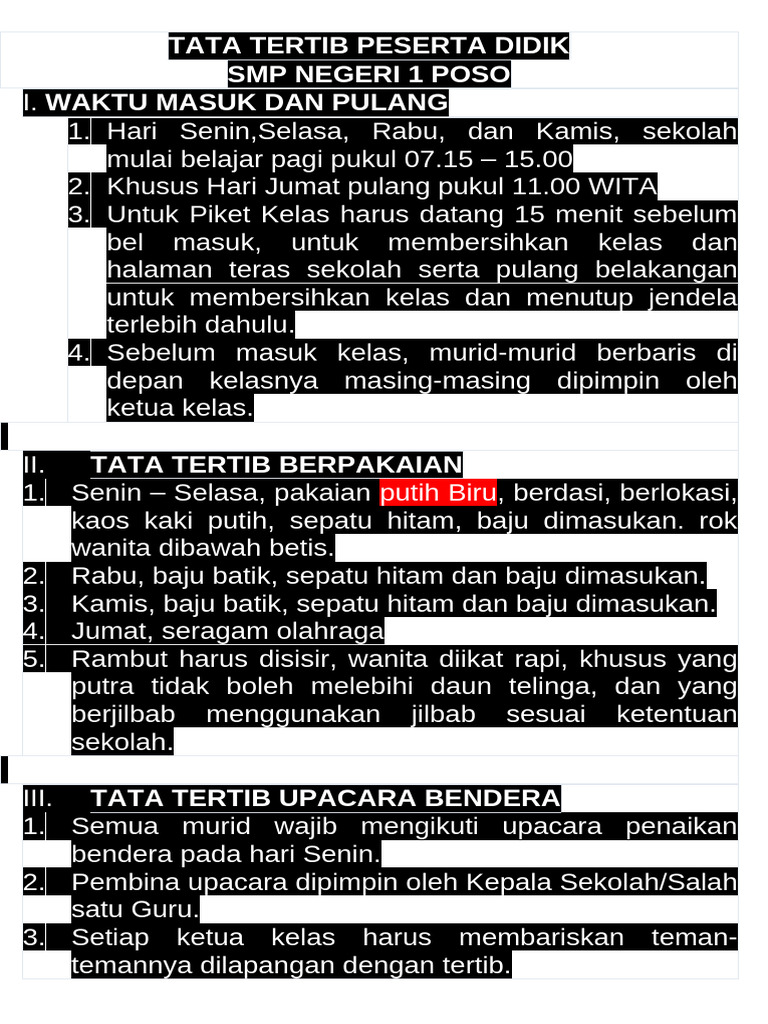 Tata Tertib Peserta Didik | PDF