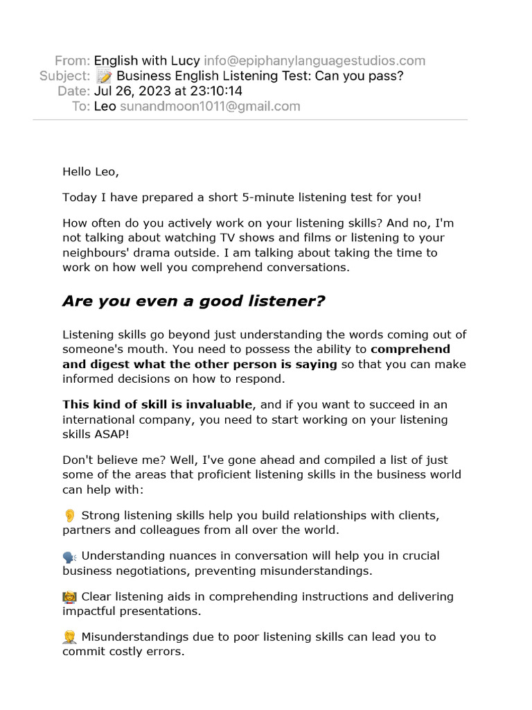 ? Business English Listening Test_ Can you pass_ | PDF ? Business English Listening Test_ Can you pass_ | PDF