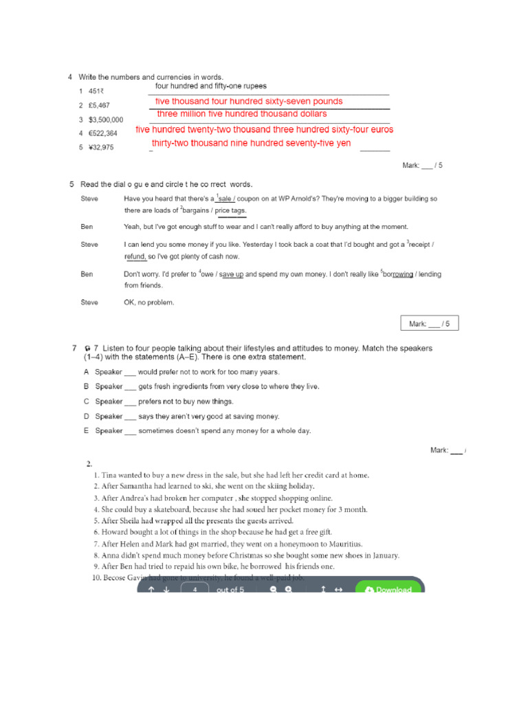 Test With Answers | PDF