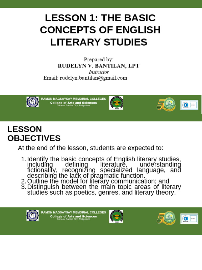 Lesson 1 Basic Concepts of English Literary Studies - 20240820 - 085219 - 0000 | PDF