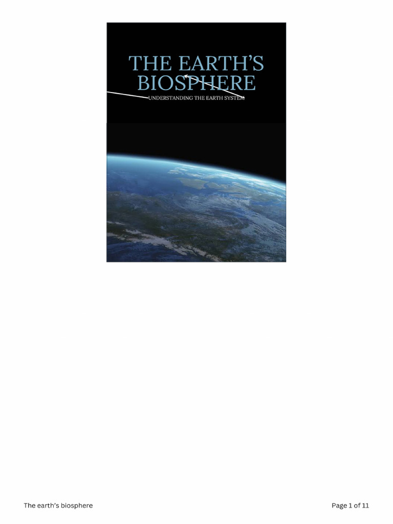 The Earth's Biosphere 4 | PDF