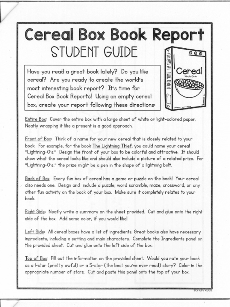 Cereal Box Book Report Cereal Box Book Report | Lakeshore® Learning