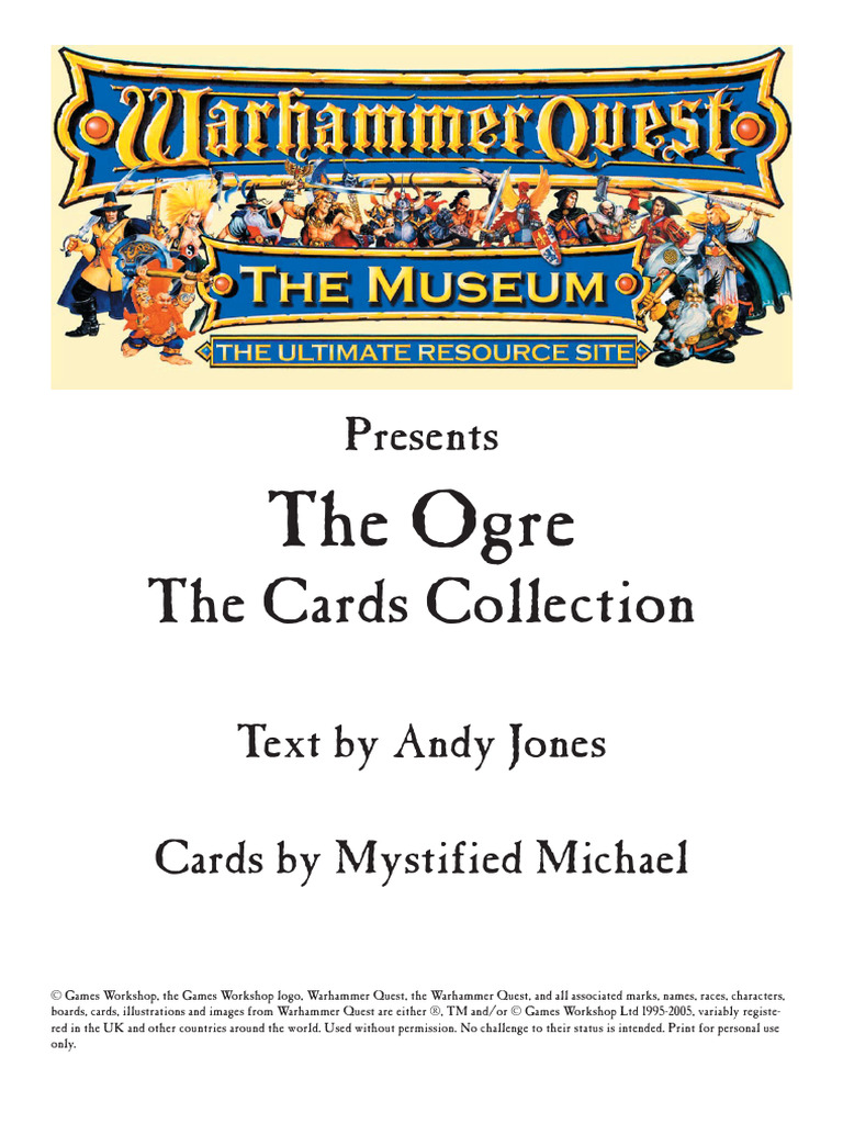 Vdocuments - MX - Presents The Ogre Warhammer Collection Ogrepdfpresents The Ogre The Cards ...