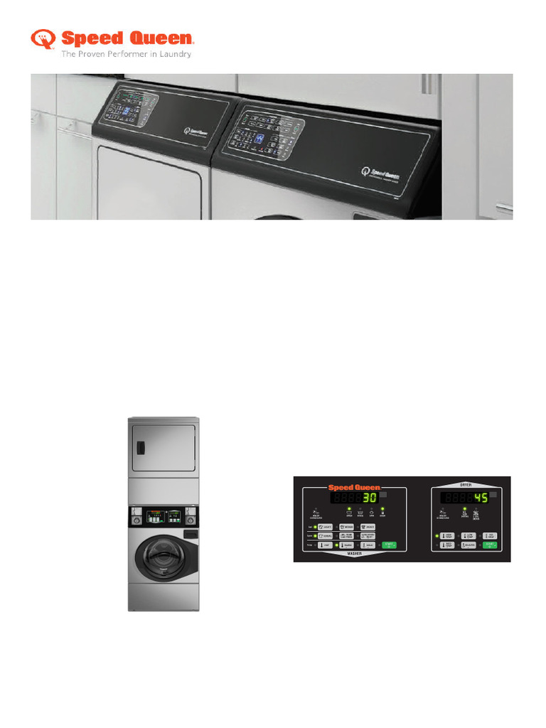 Speed Queen Commercial Coin Operated Stack Washer and Dryer Quantum ...