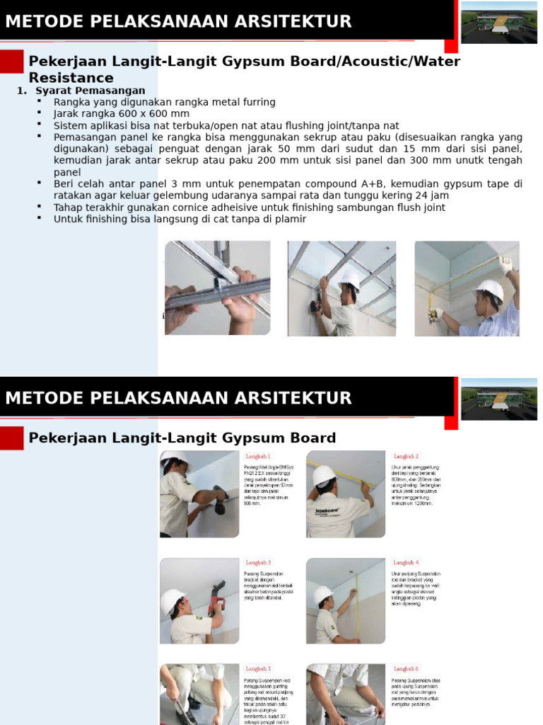 Ceilling Work Method | PDF