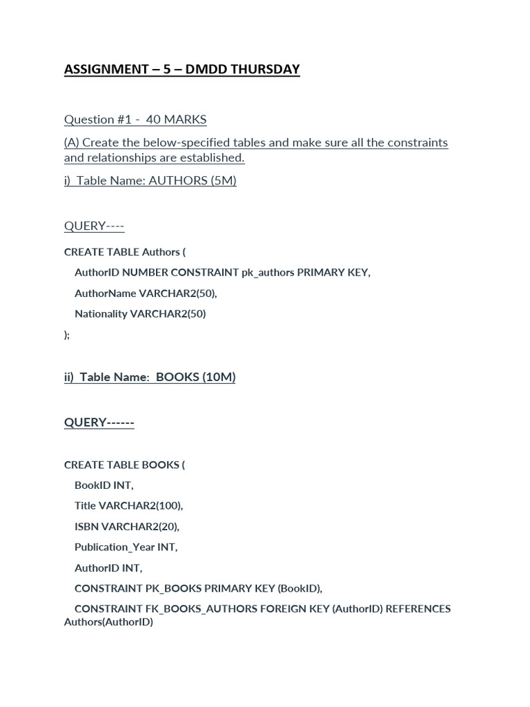 ASSIGNMENT-5-DMDD-THURSDAY | PDF