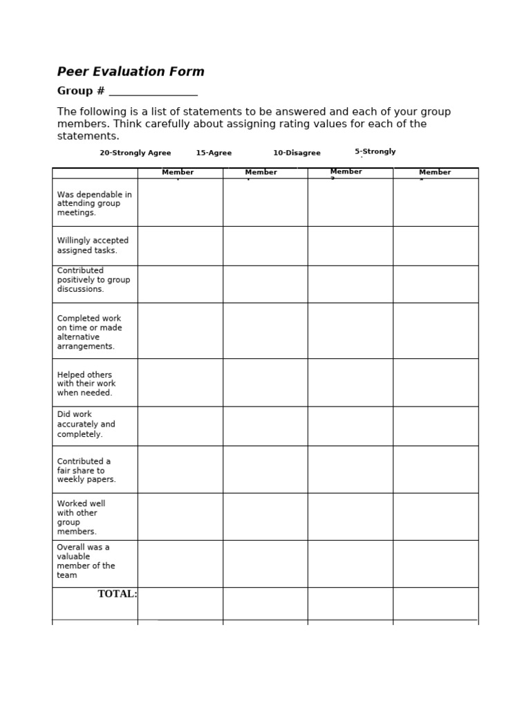 Peer Evaluation | PDF