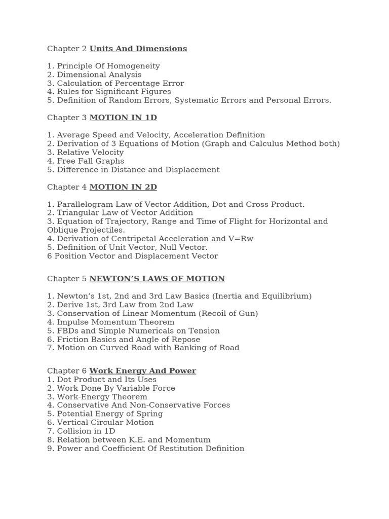 NCERT Important Topics List | PDF