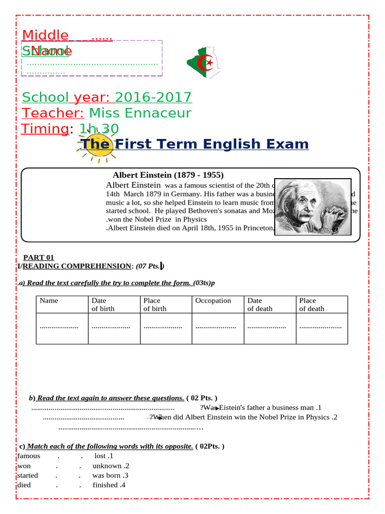3am 1st Term Exam 3 PDF