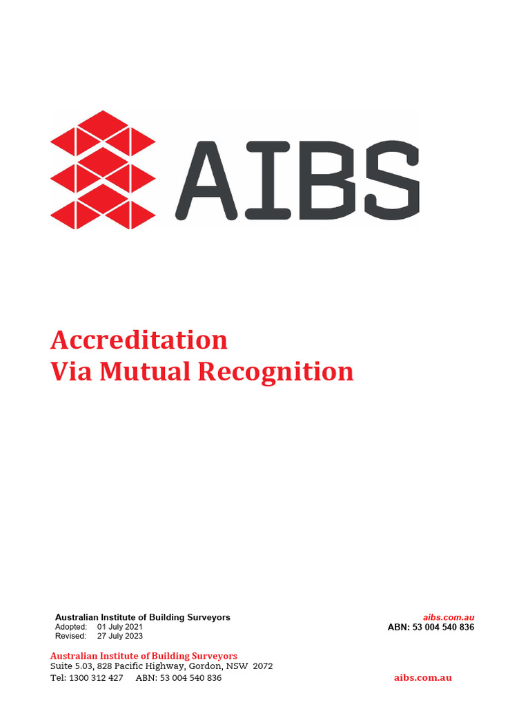A002 - AIBS Accreditation Via Mutual Recognition - 27 | PDF | Justice | Crime & Violence
