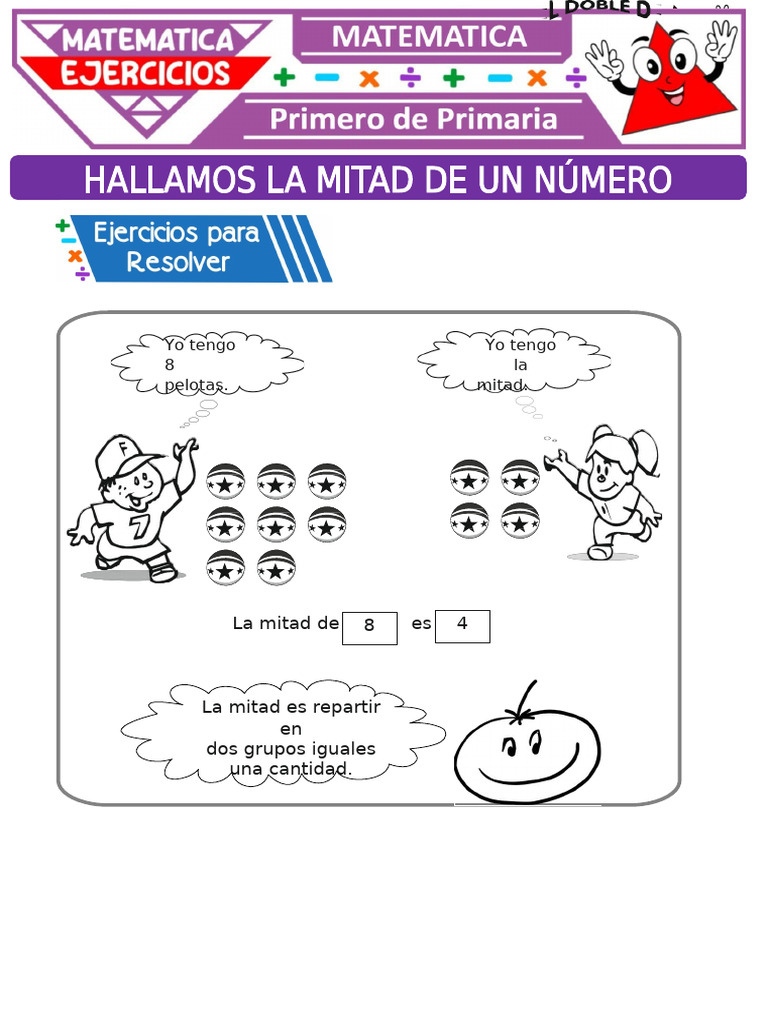 Hallamos La Mitad de Un Numero para Primer Grado de Primaria | PDF