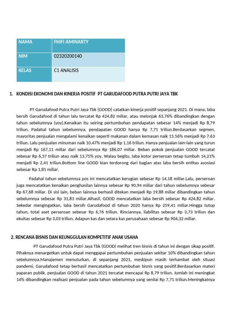 Bahan Riset Investasi Fifi New | PDF