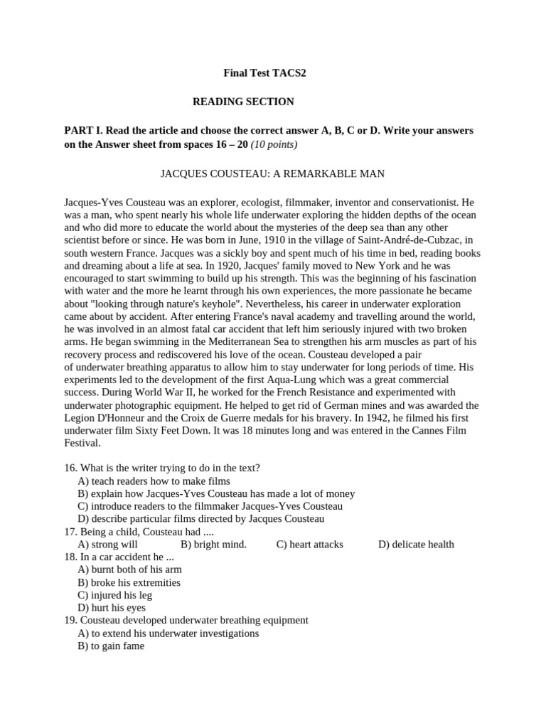 Extra Final Test TA | PDF