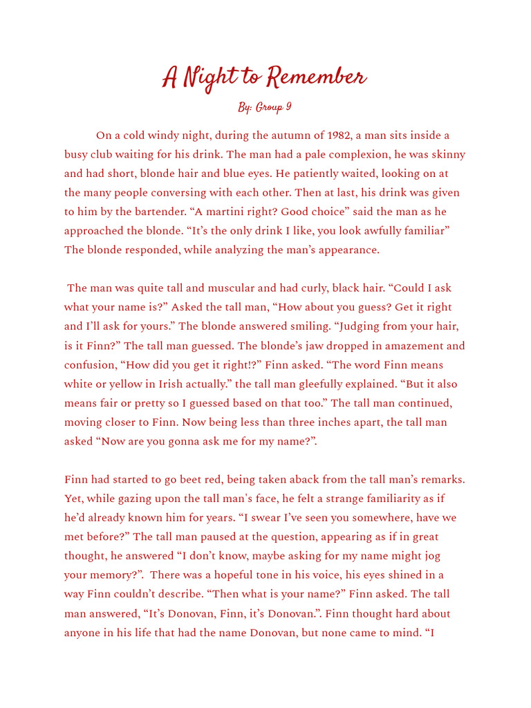 A Night To Remember | PDF | Art | Mystery, Thriller & Crime Fiction