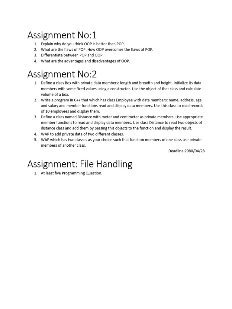 Oops Assignment | PDF