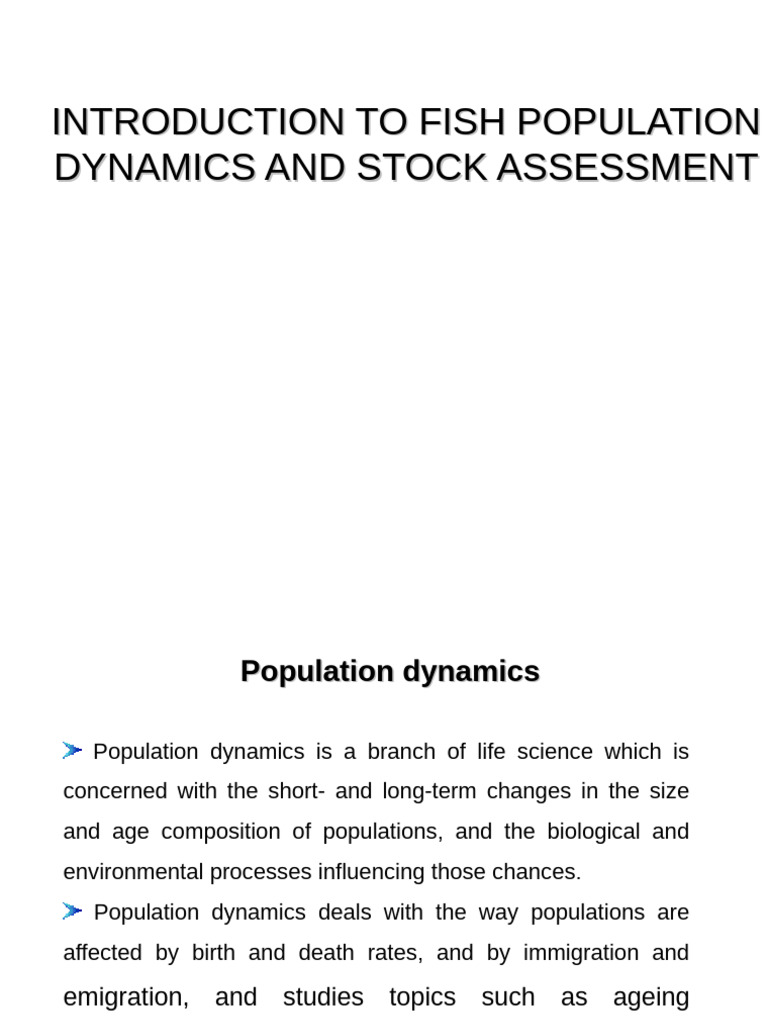 1 Introduction To Fish Population Dynamics and Stock Assessment 1 | PDF
