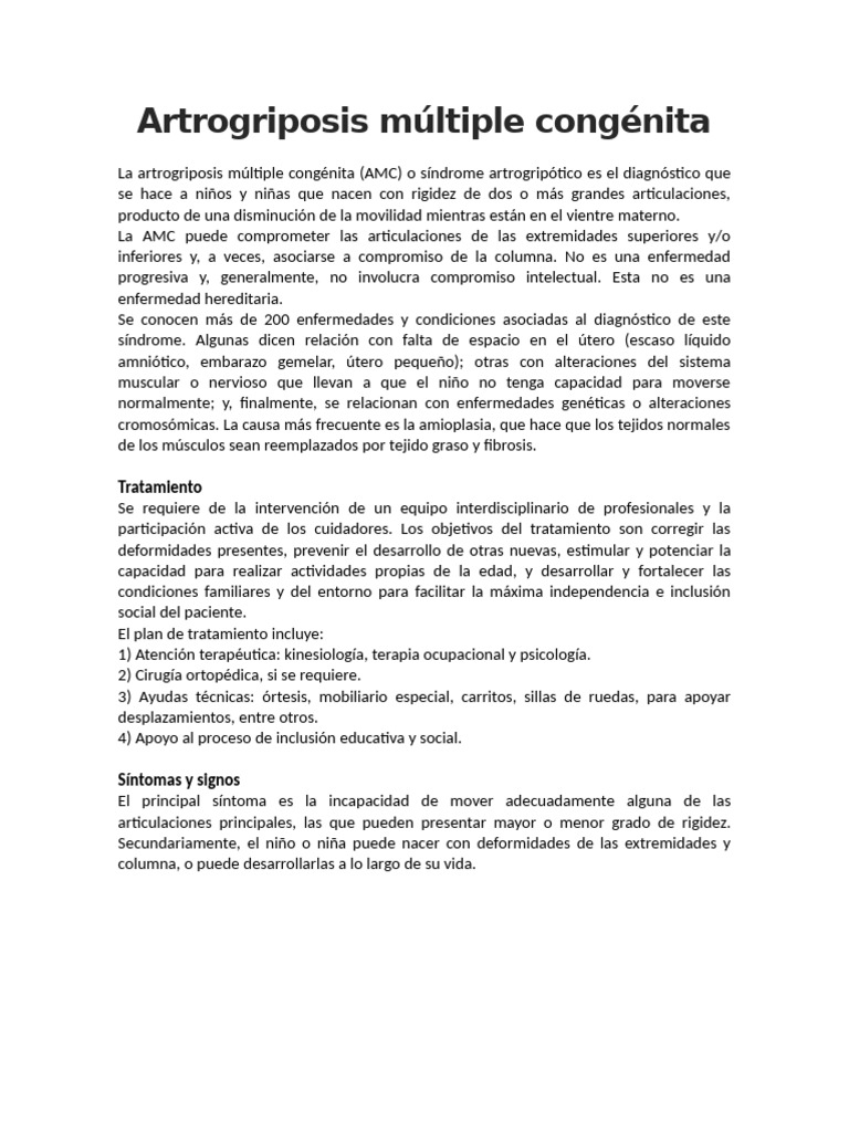 Artrogriposis Múltiple Congénita | PDF