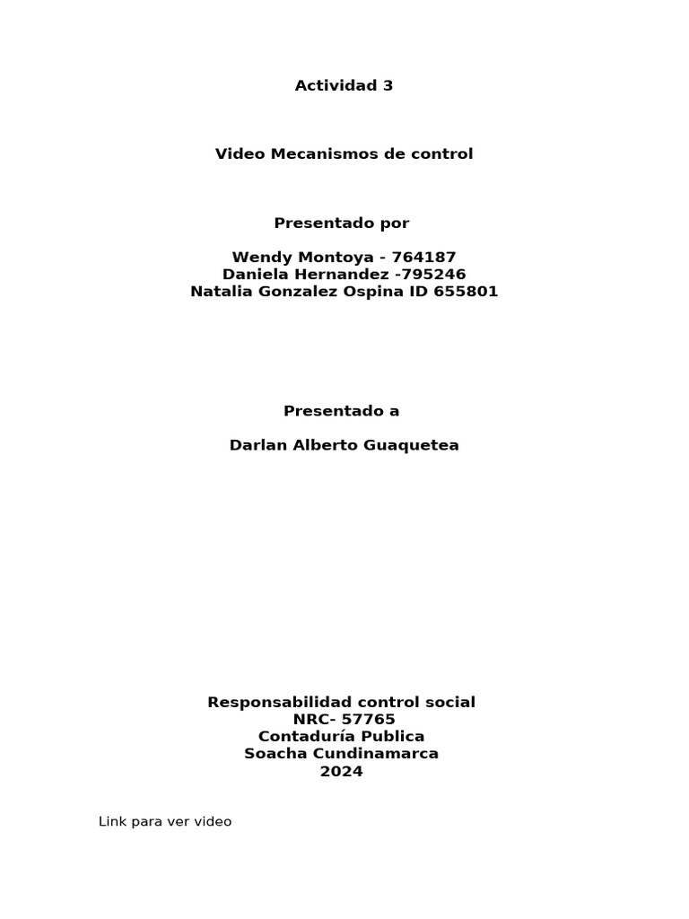 Mecanismos de Control Act3 | PDF