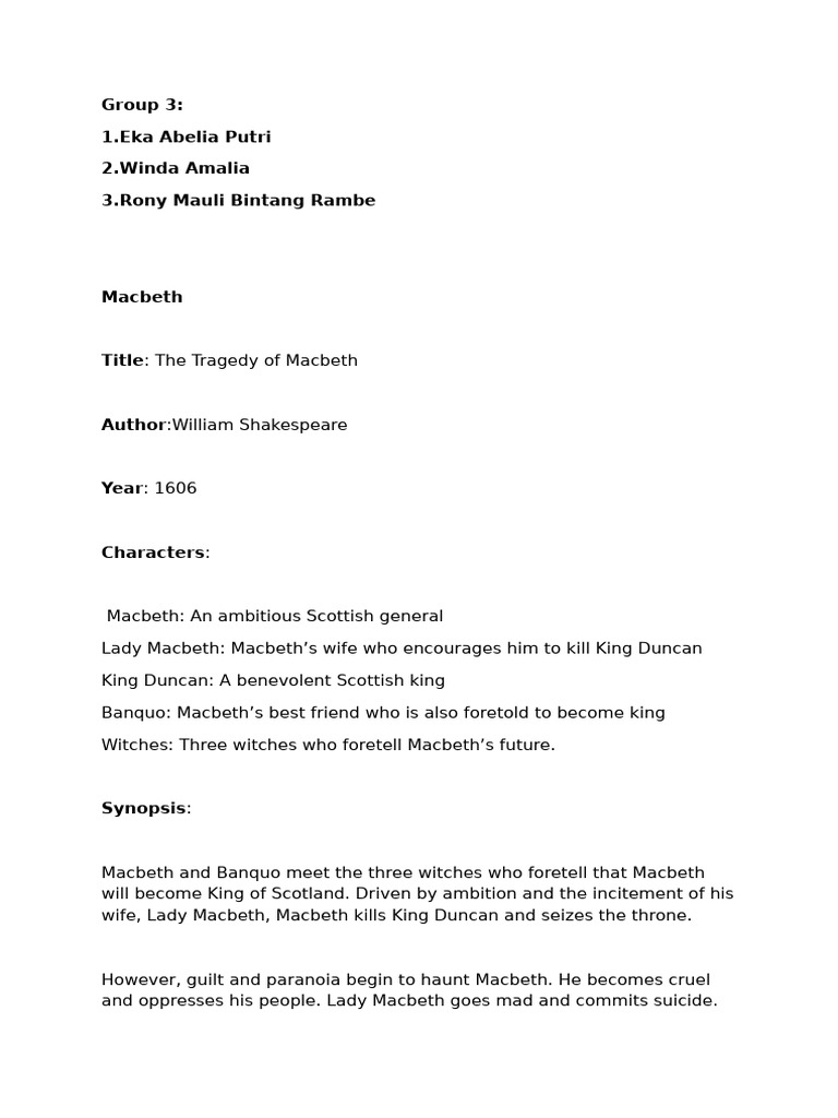 Macbeth | PDF