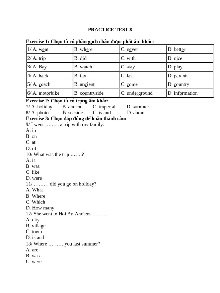 Practice Test 8 | PDF