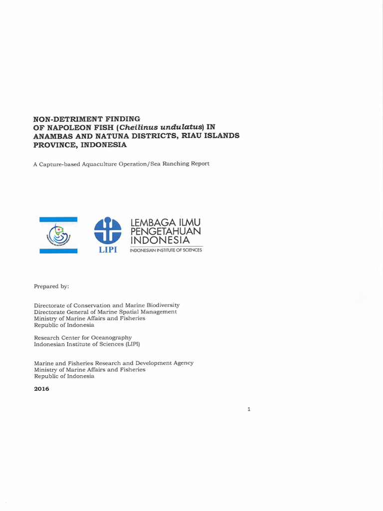 B-3739 - NDF For Napoleon in Indonesia (-) | PDF