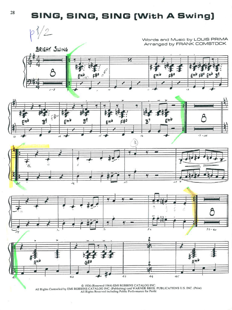 Sing Sing Sing - Piano | PDF