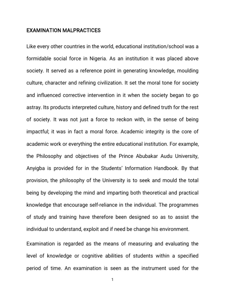 Examination Malpractice | PDF