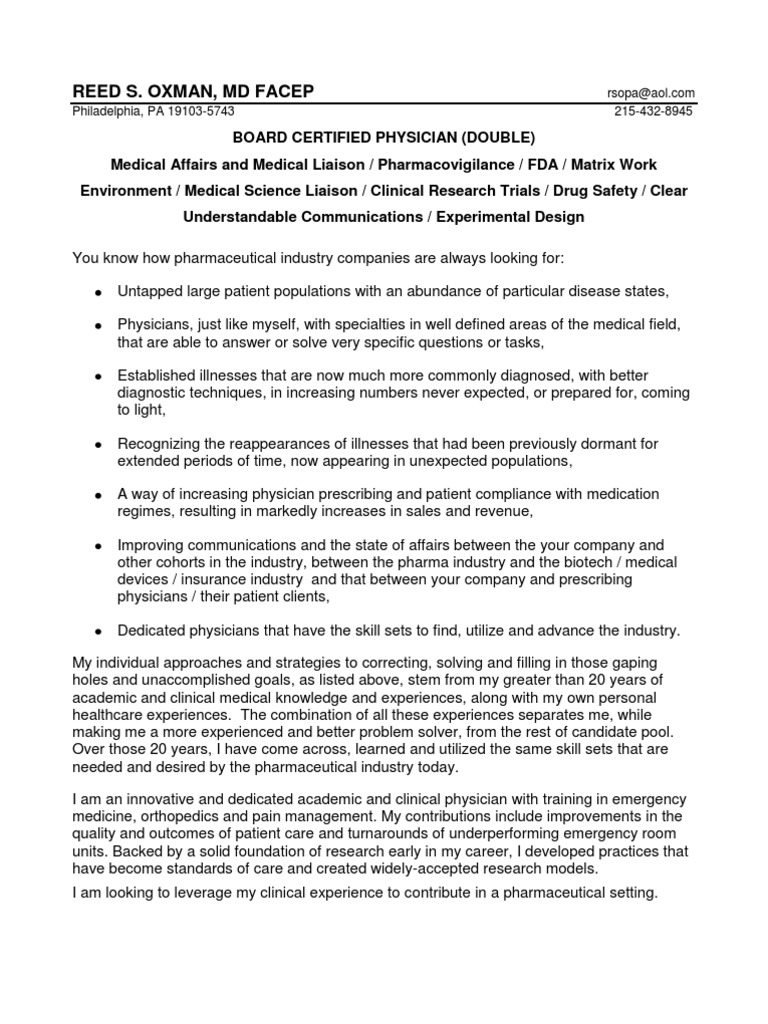 Pharmaceutical Medical Liaison Affairs in Philadelphia PA Resume Reed ...