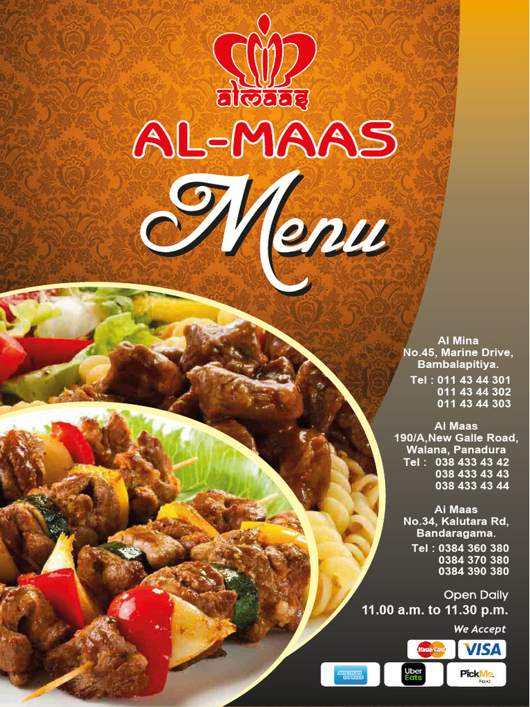 Al Maas Menu Book | PDF