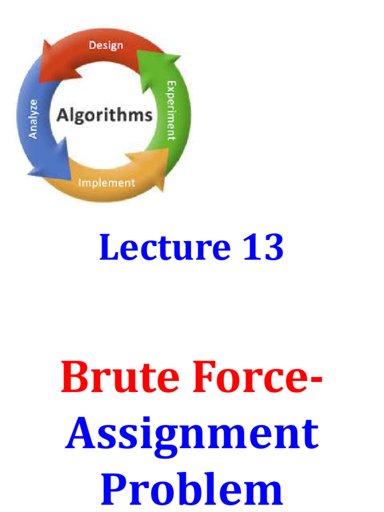 13 Assignment Problem | PDF