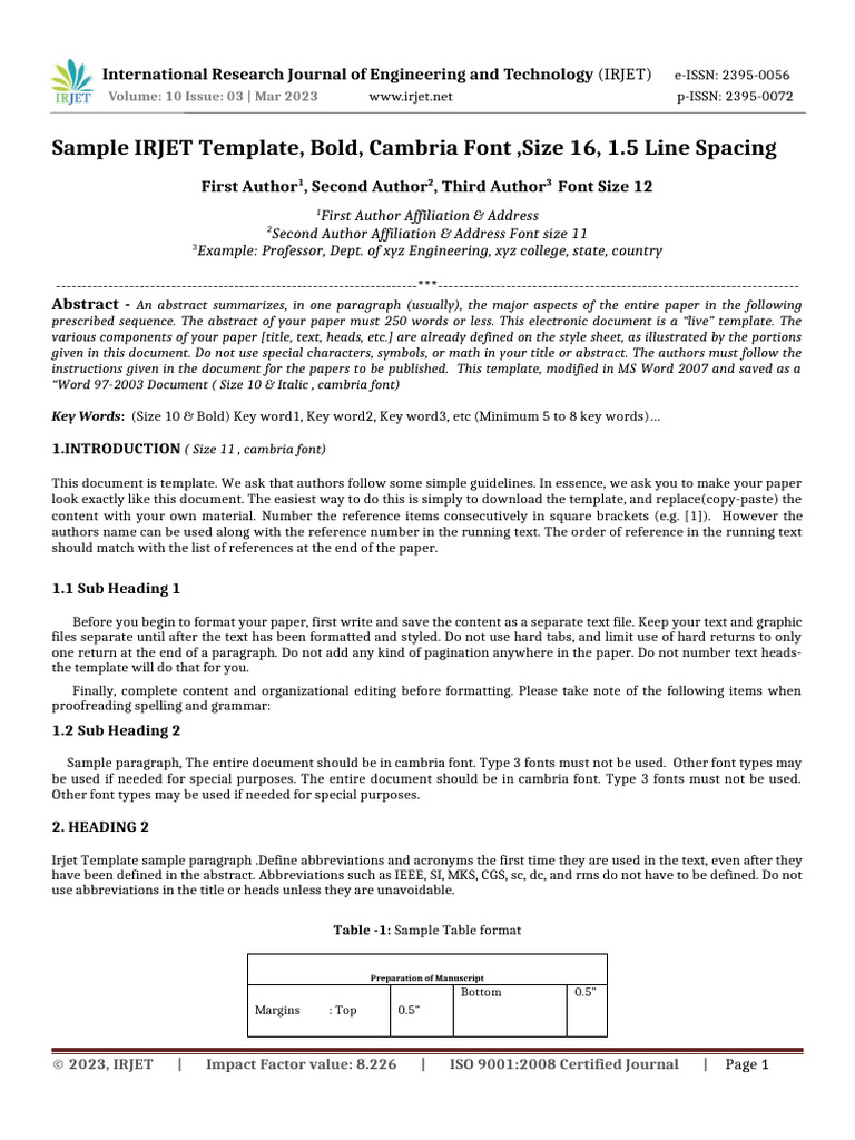 IRJET-Manuscript-Template-single Col | PDF