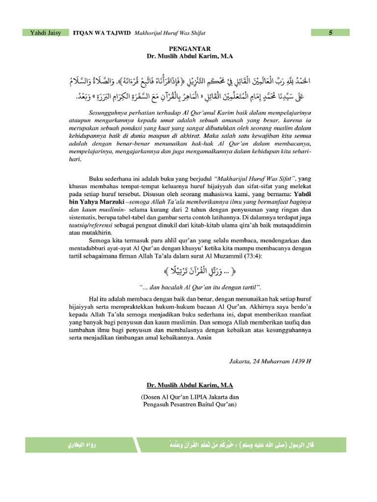 Makhraj Dan Shifat Yahdi, Lc - Xvuwc - PDF على الإنترنت Hal 5 | PDF