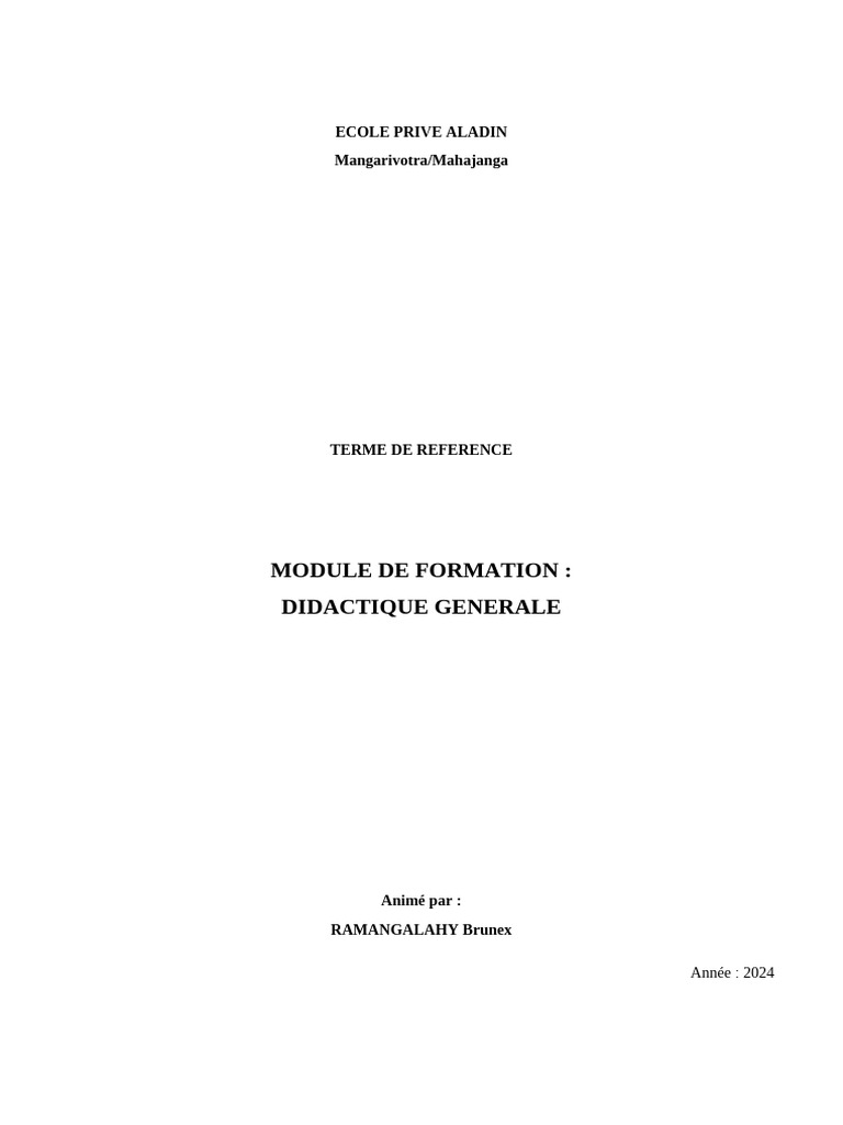 Terme de reference 2024 | PDF