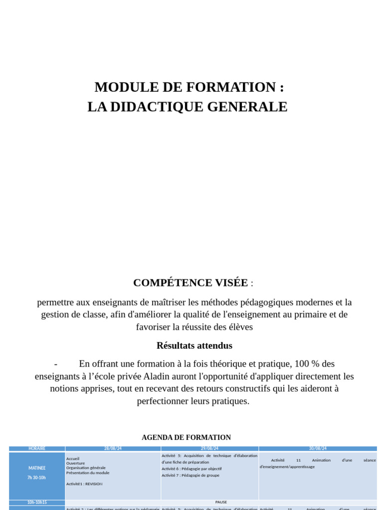 Animation de Formation Sur La Méthode Active | PDF