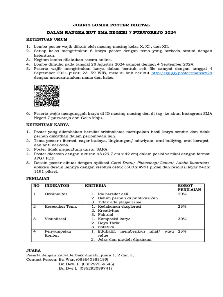 Juknis Lomba Poster Digital 2024 | PDF