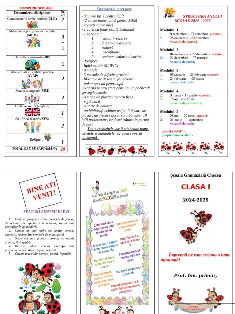 Pliant Clasa I 20232024 | PDF