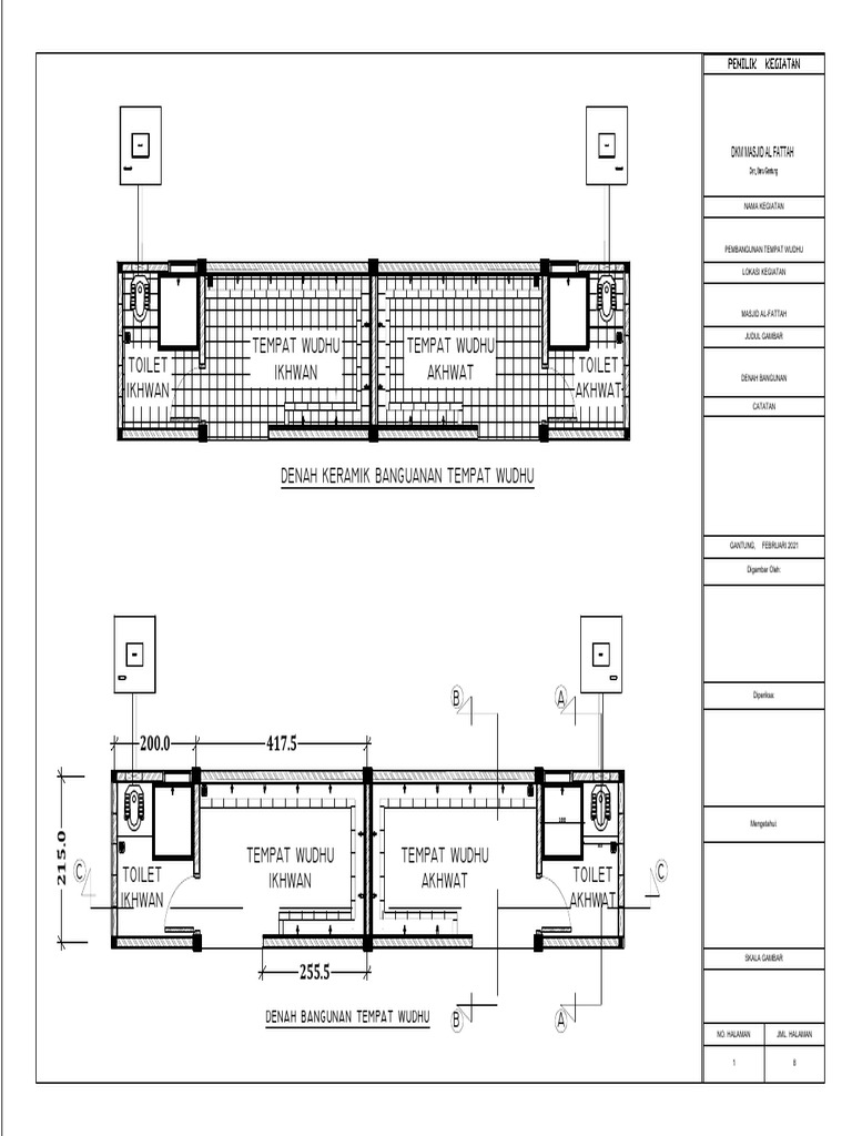 Desain Tempat Wudhu & Toilet Masjid Al Fattah | PDF