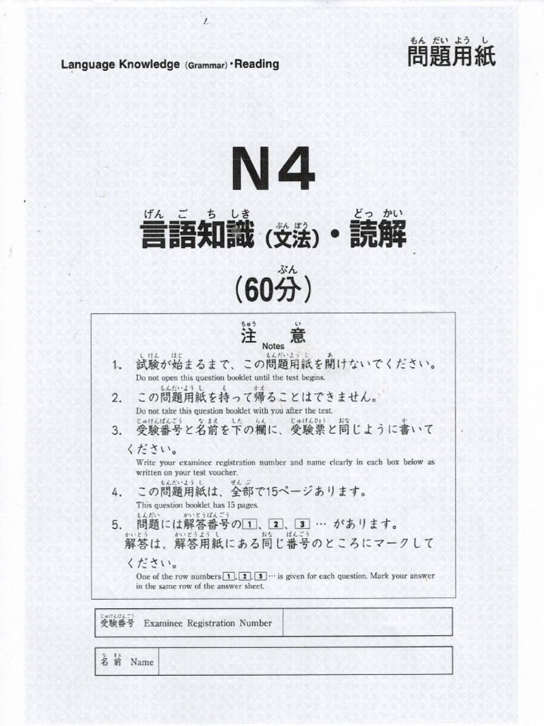 N4 Grammar Reading | PDF