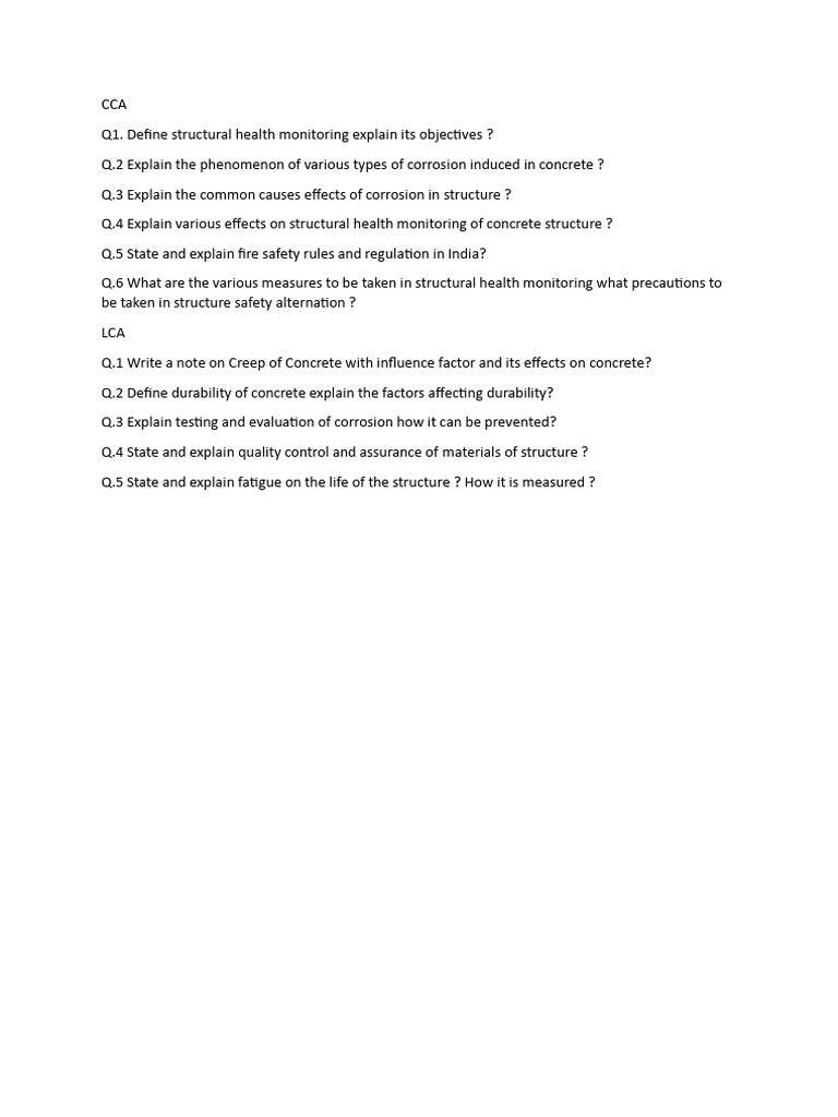 Cca and Lca Sar Question 1 | PDF